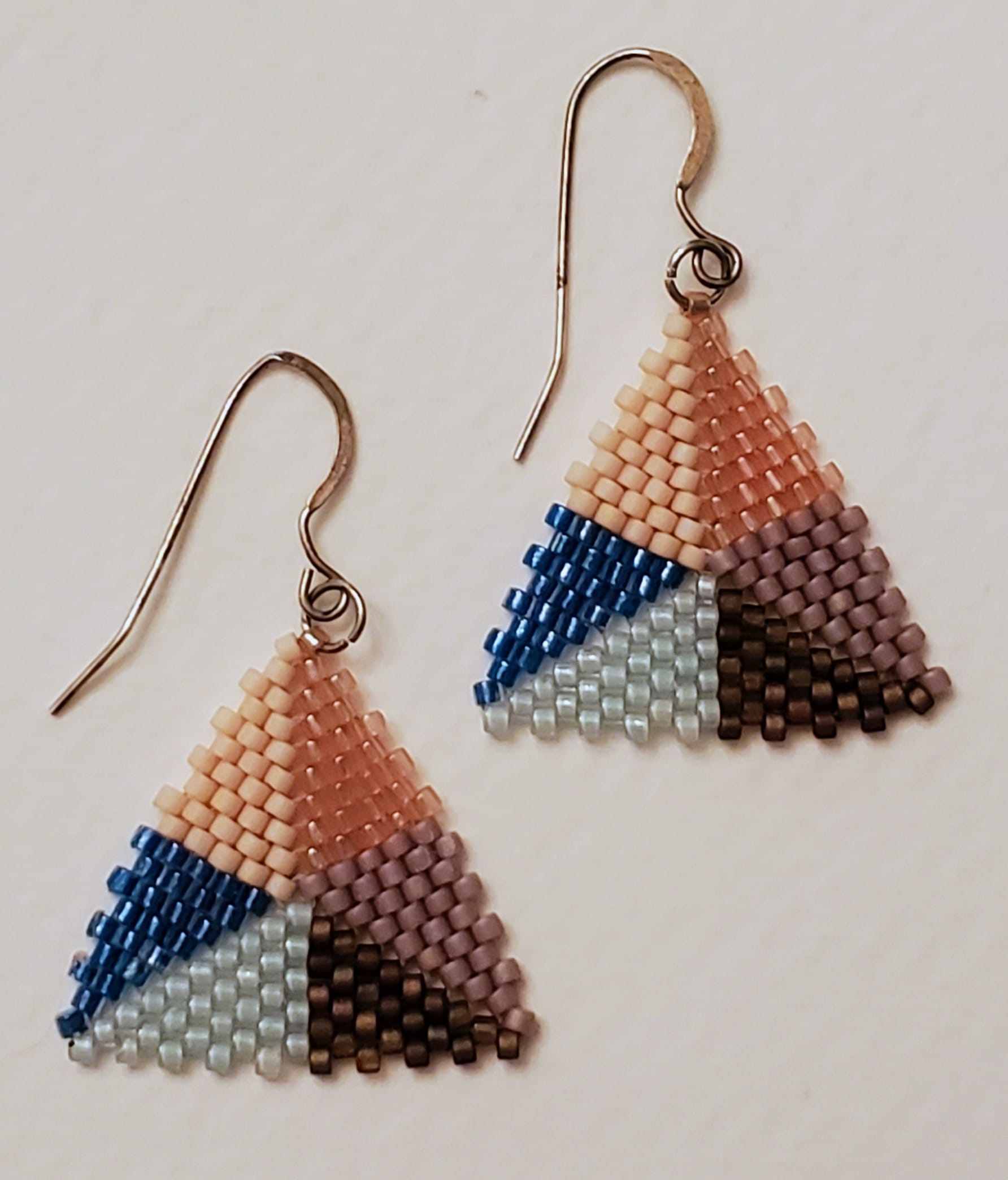 Peyote Stitch Triangle Earrings - NEMAA